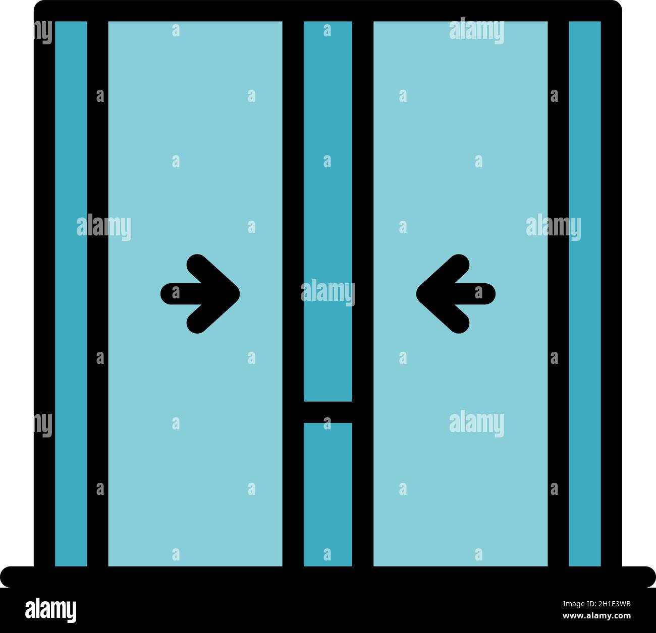 Closing elevator doors icon. Outline closing elevator doors vector icon ...