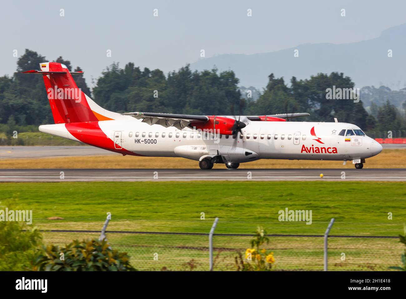 Bogota, Colombia – January 30, 2019: Avianca ATR 72 airplane at Bogota ...