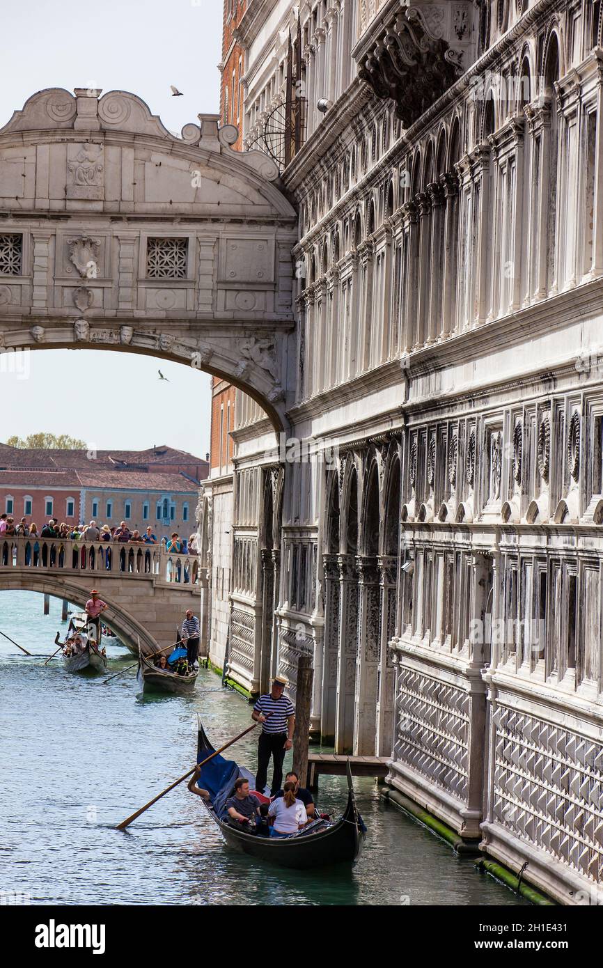 VENICE, ITALY - APRIL, 2018: The famous Bridge of Sighs at the ...
