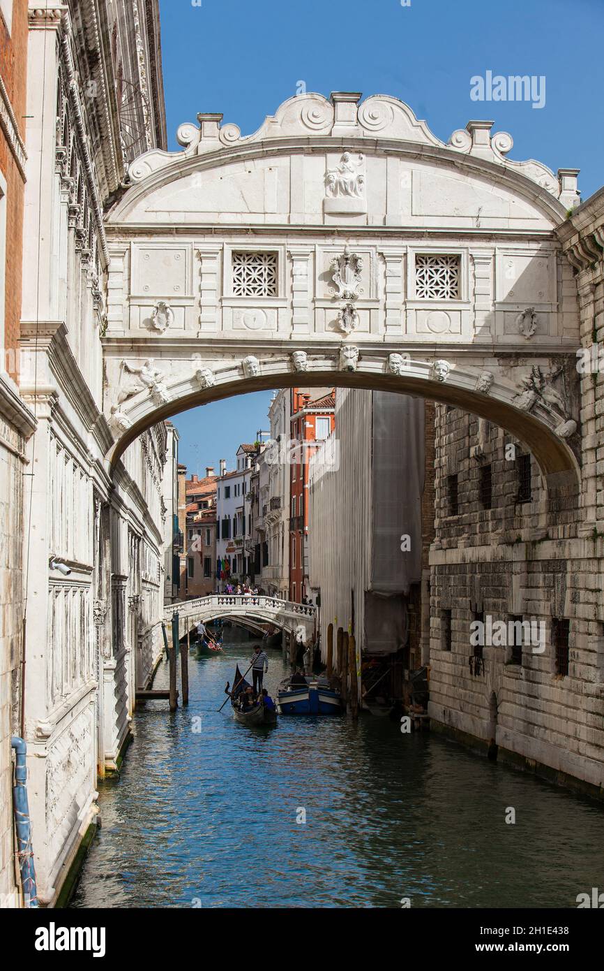 VENICE, ITALY - APRIL, 2018: The famous Bridge of Sighs at the ...