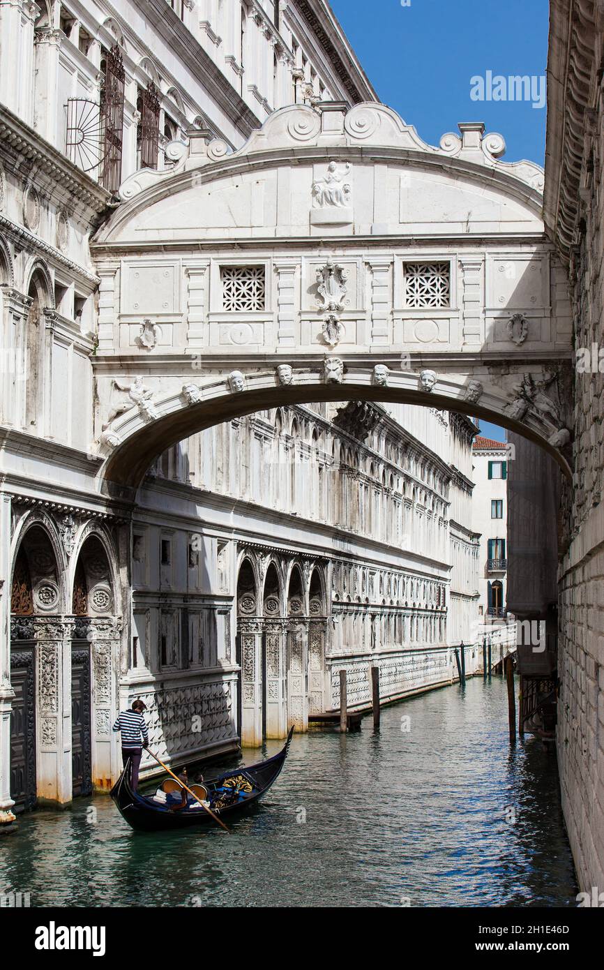 VENICE, ITALY - APRIL, 2018: The famous Bridge of Sighs at the ...