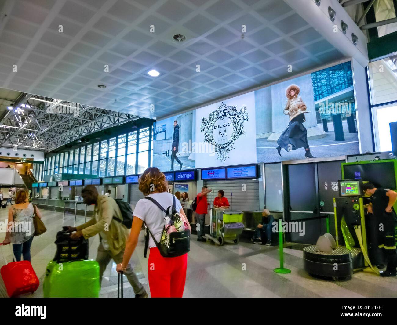 Milan, Italy - September 18, 2019: People in departure area of Milan ...