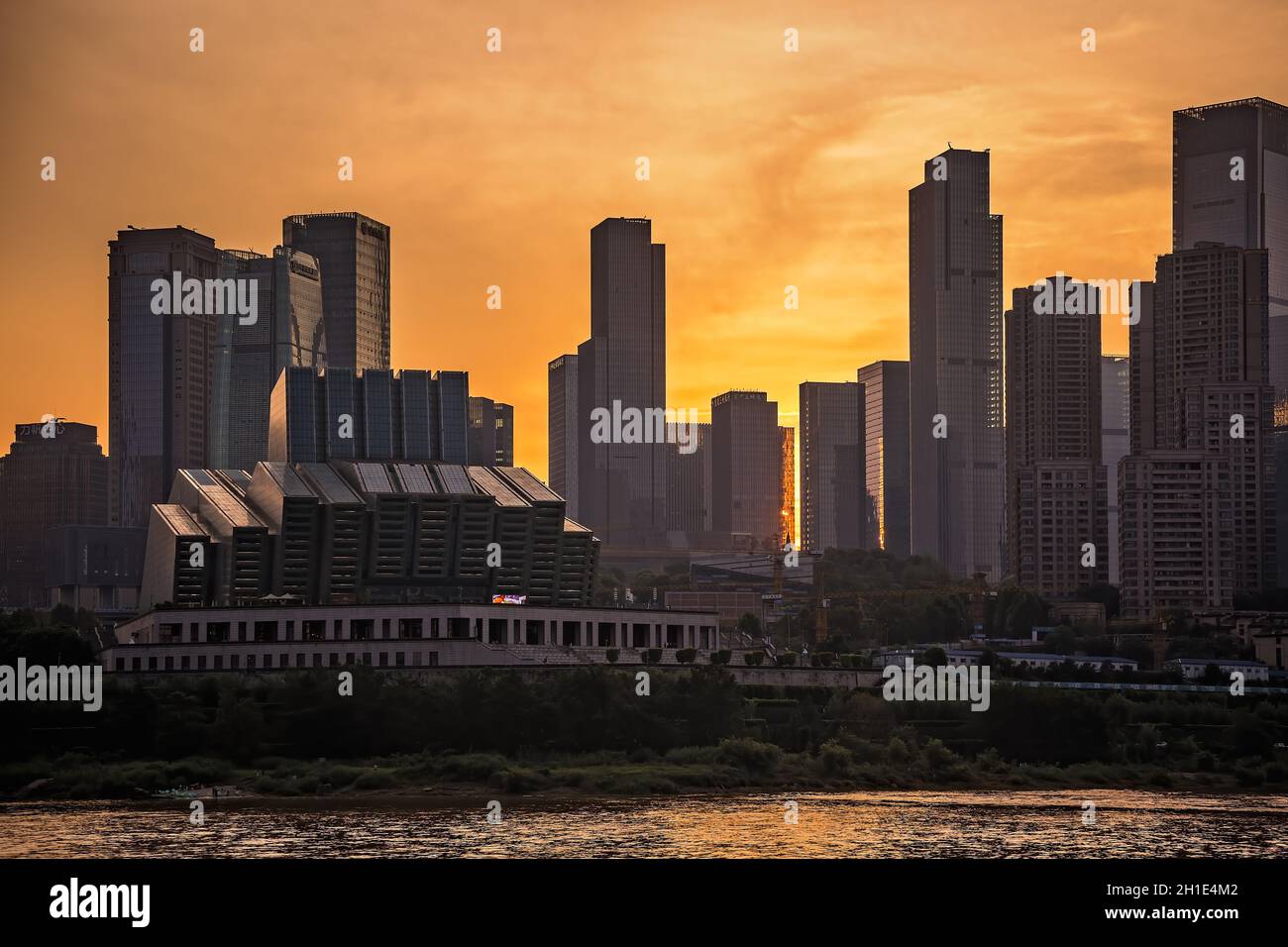 Chongqing, China - August 2019 : View of the tall highrise residential ...