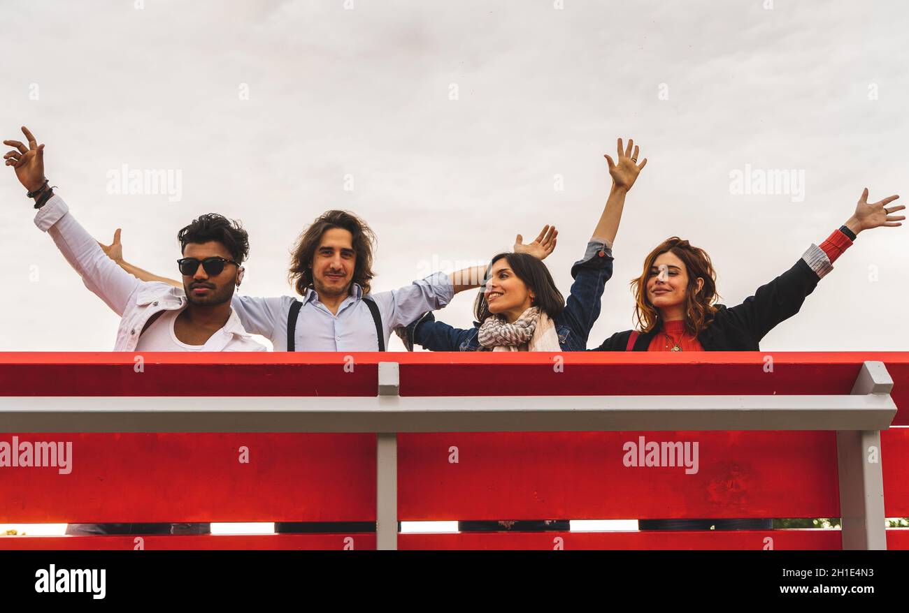 Group best friends screaming hi-res stock photography and images - Alamy