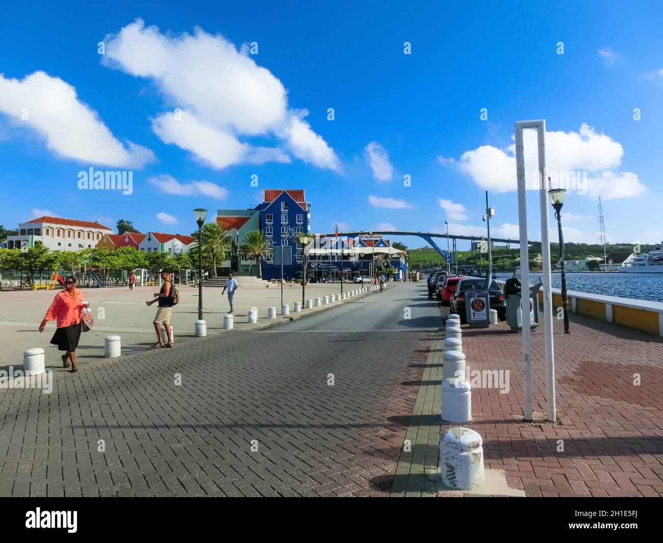 Willemstad, Curacao, Netherlands - December 5, 2019: People going near ...