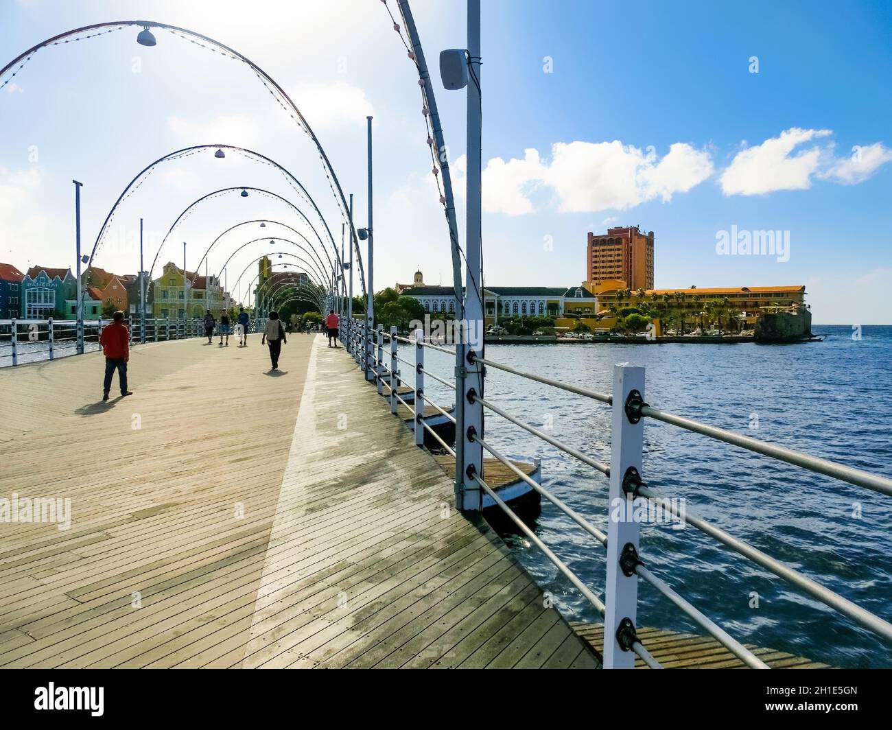 Willemstad, Curacao, Netherlands - December 5, 2019: People at Queen ...
