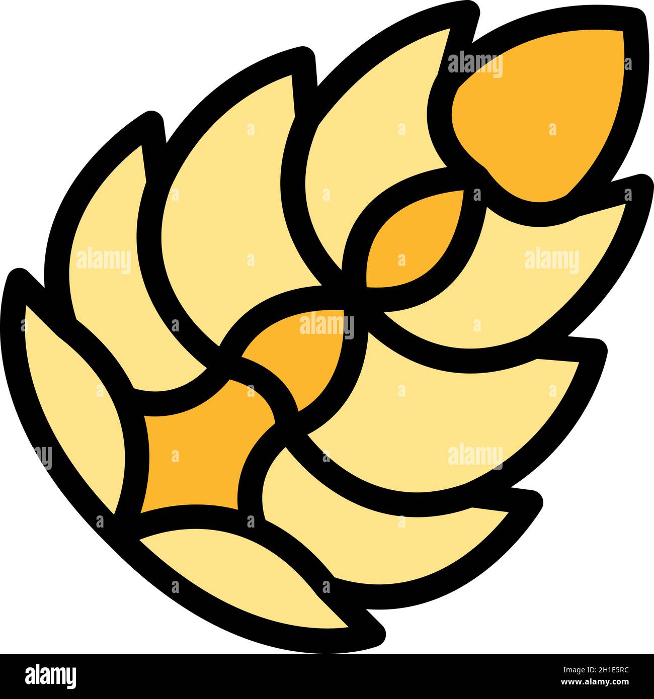 Hop cone icon. Outline hop cone vector icon color flat isolated Stock ...