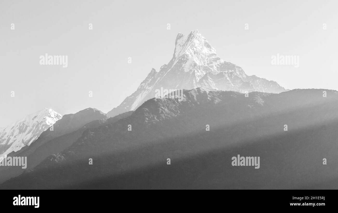 Mount Machhapuchhre, Annapurna Conservation Area, Himalaya, Nepal Stock ...