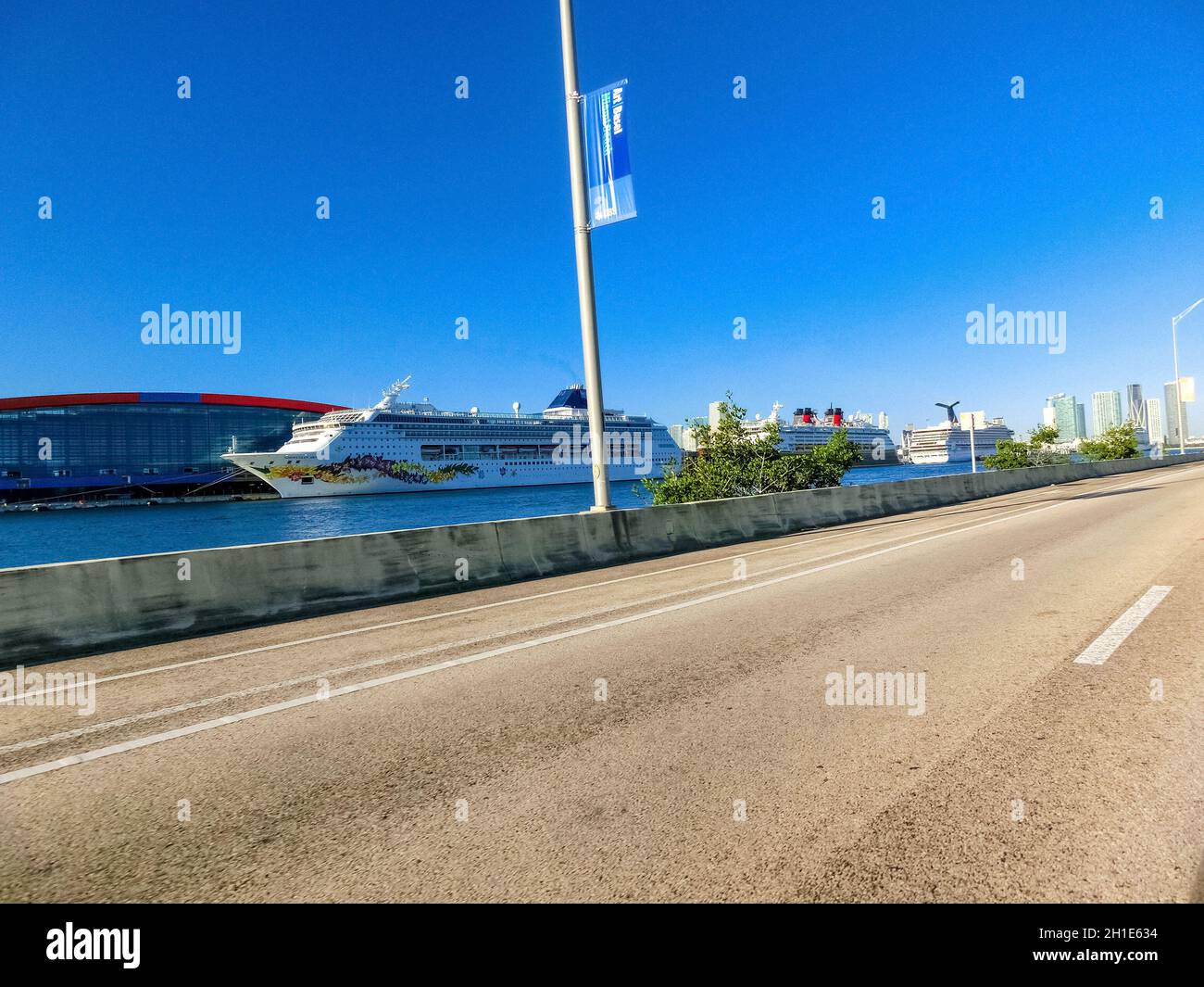 Miami, Florida, USA - December 1, 2019: Port Miami, new Terminal B The ...
