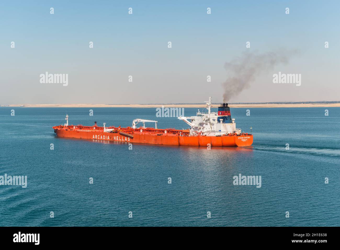 Suez, Egypt - November 5, 2017: Crude Oil Tanker ETZIAN EINTZEA vessel ...