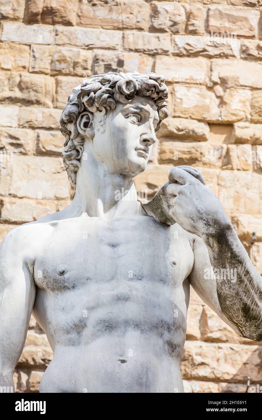 Replica of Statue of David by the Italian artist Michelangelo placed at ...