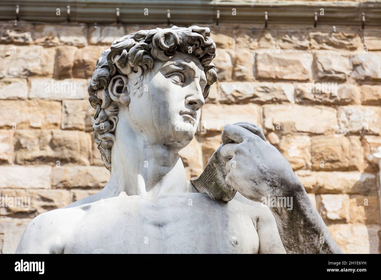 Replica of Statue of David by the Italian artist Michelangelo placed at ...