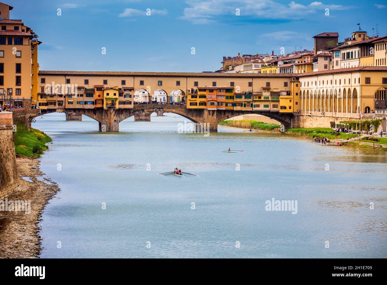 FLORENCE, ITALY - APRIL, 2018: Ponte Vecchio a medieval stone closed ...