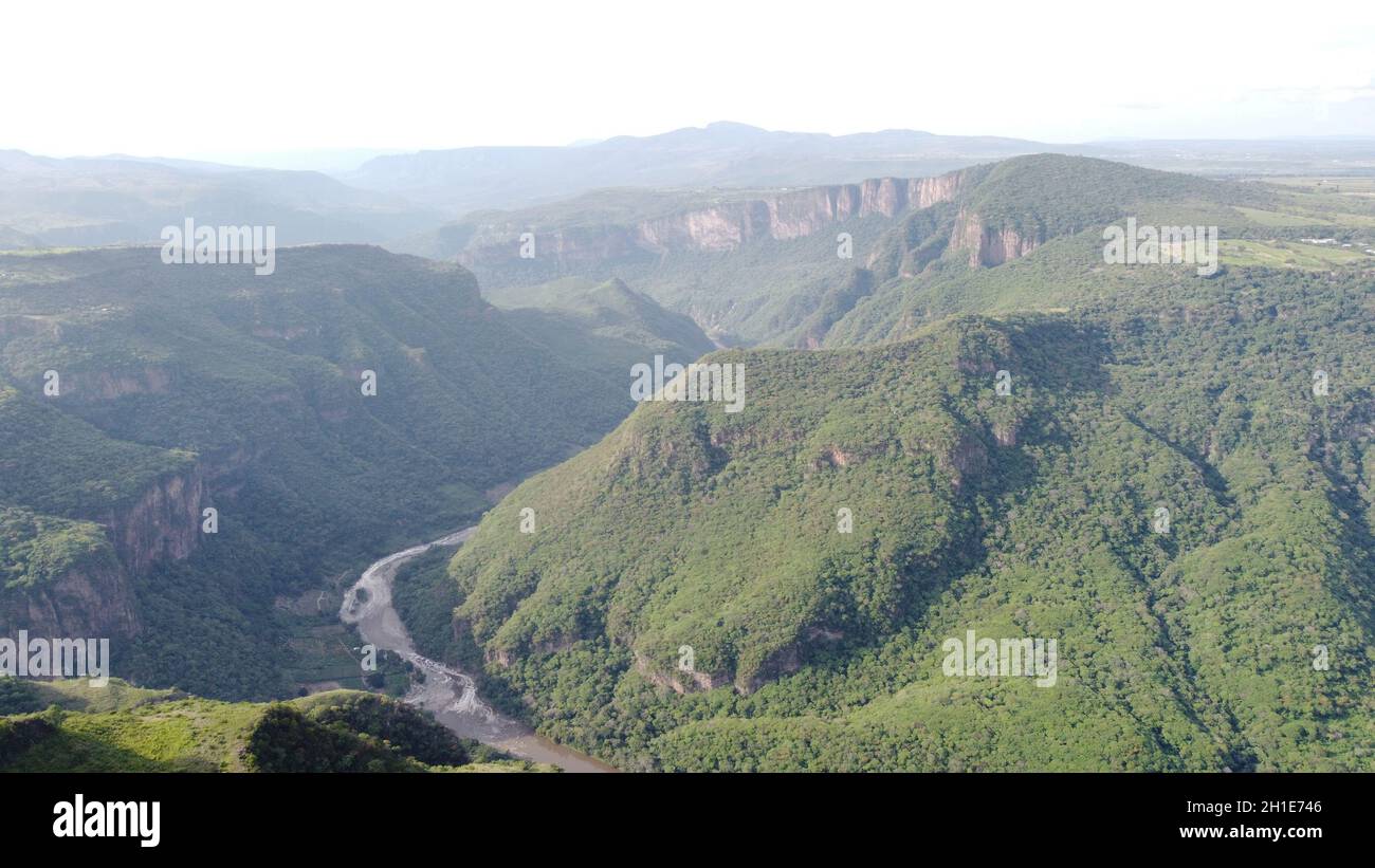 Aerial view forested green cliffs hi-res stock photography and images ...