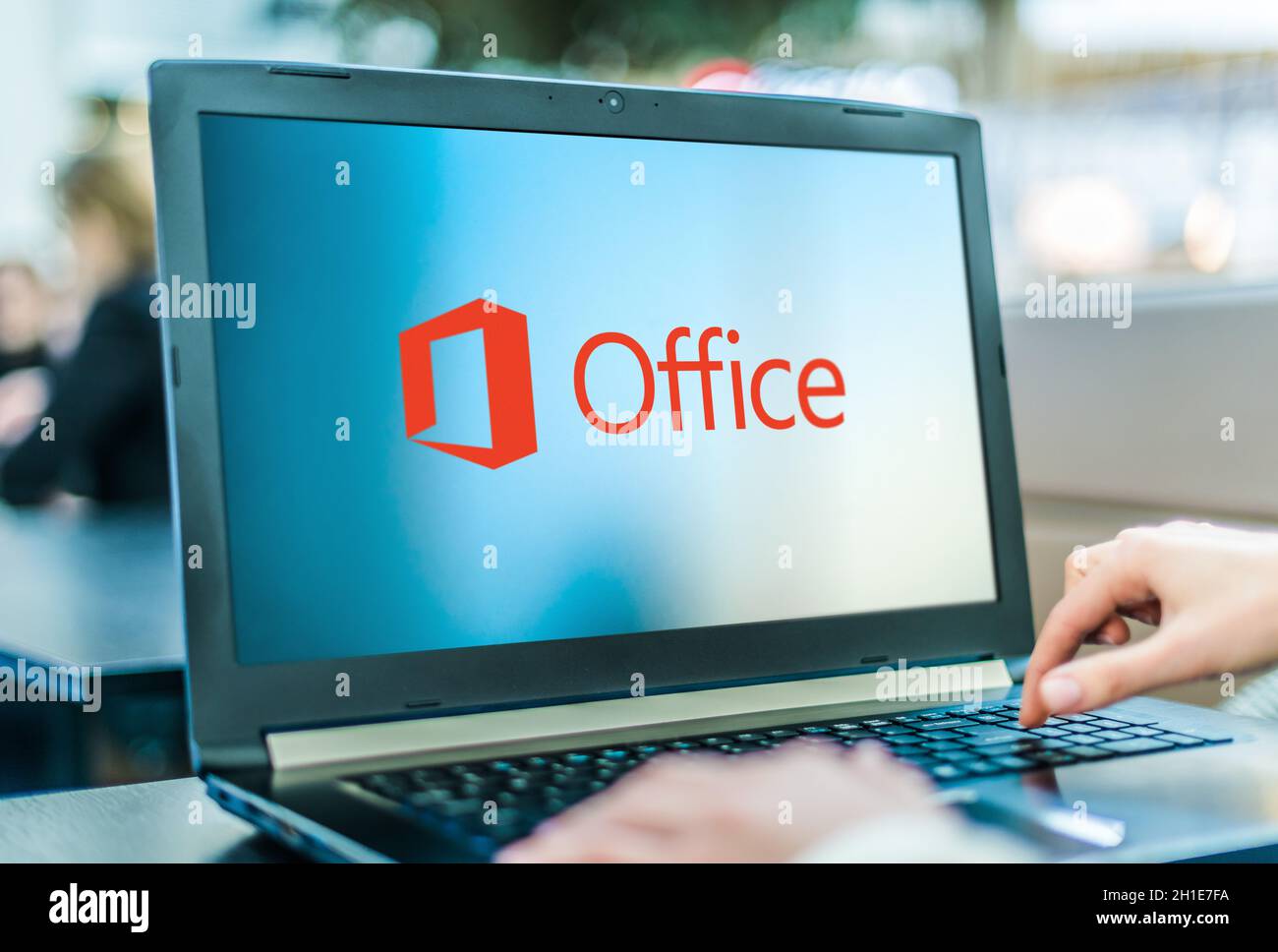 POZNAN, POL - APR 24, 2020: Laptop computer displaying logo of ...