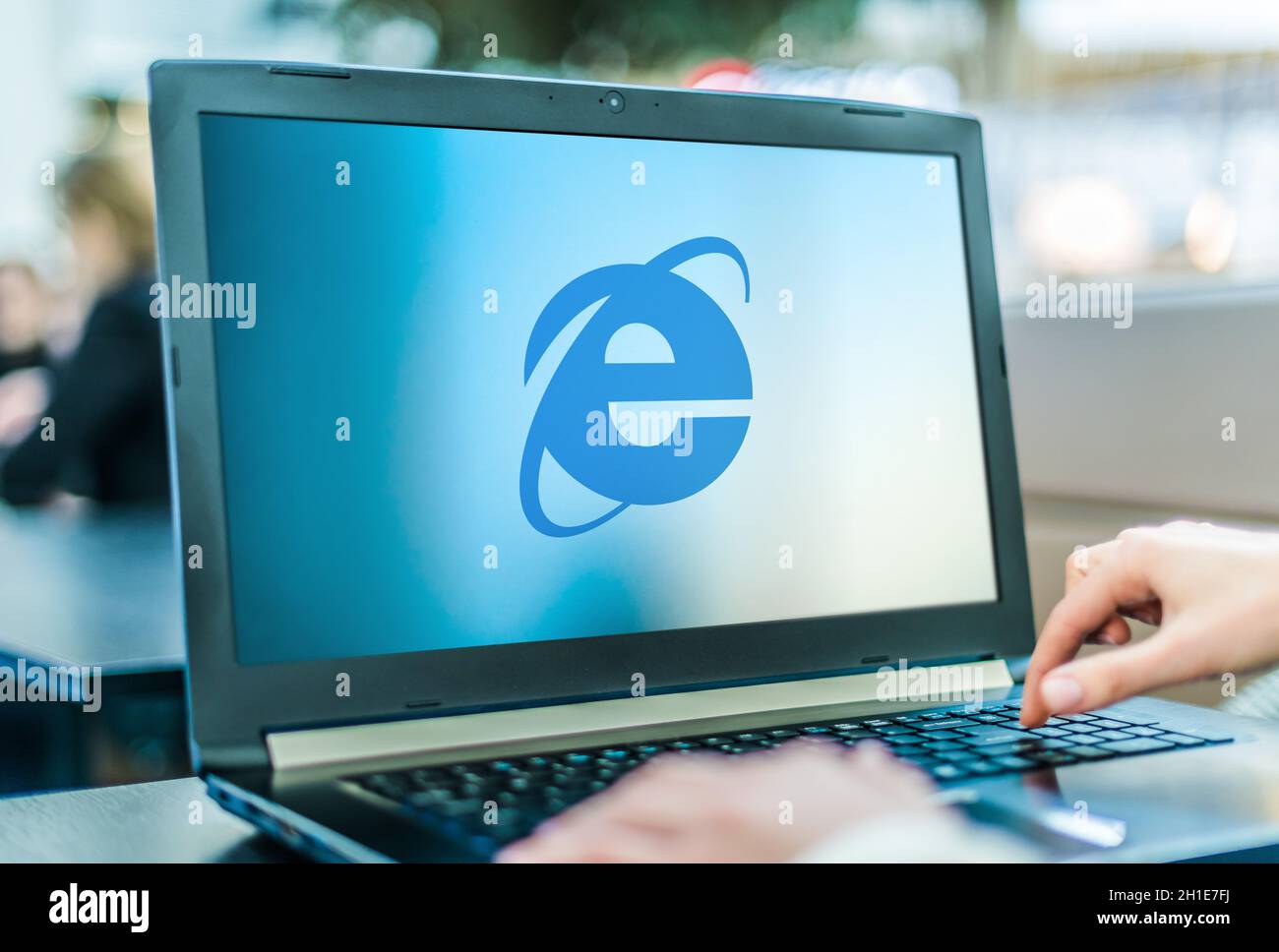 POZNAN, POL - APR 24, 2020: Laptop computer displaying logo of Internet ...