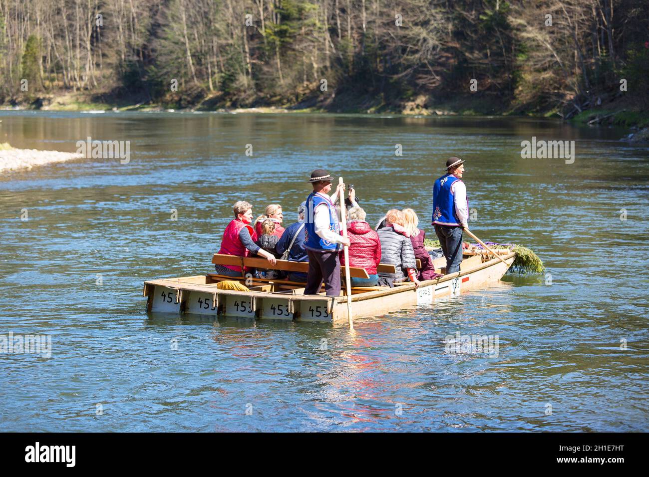 Szczawnica, Poland - April 20, 2019: Rafting on the Dunajec river ...