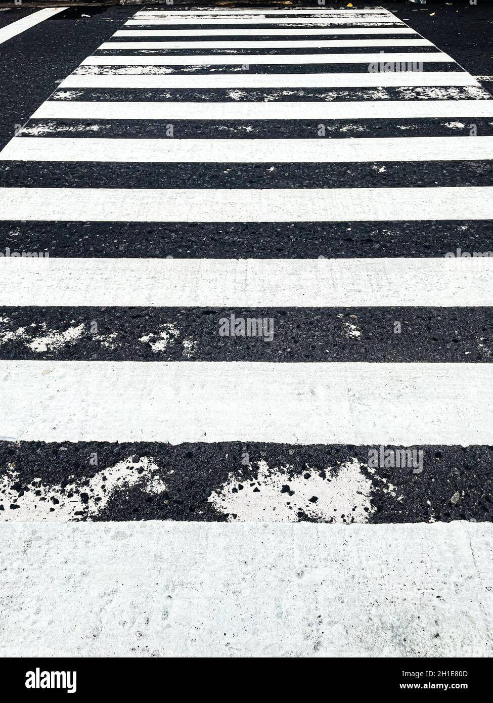Black and white shot of a zebra crossing Stock Photo - Alamy