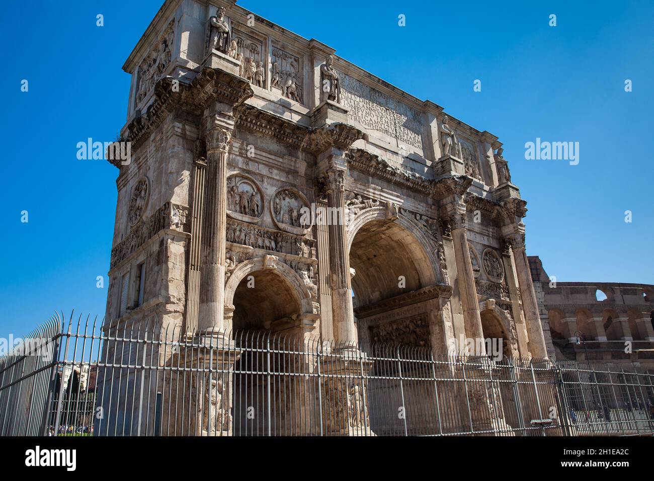 The Arch of Constantine a triumphal arch in Rome, situated between the ...