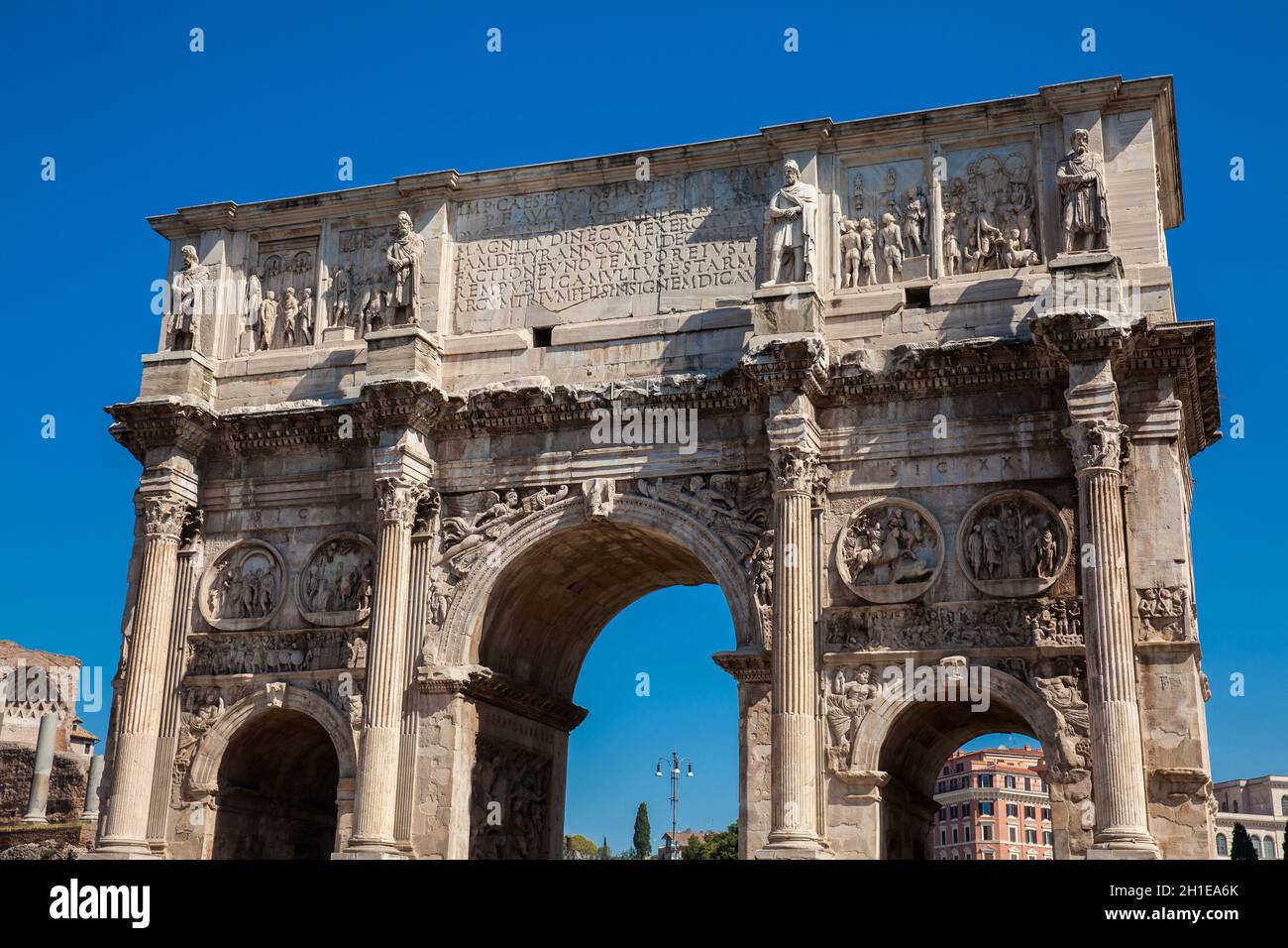 The Arch of Constantine a triumphal arch in Rome, situated between the ...