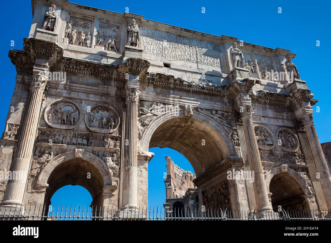 The Arch of Constantine a triumphal arch in Rome, situated between the ...