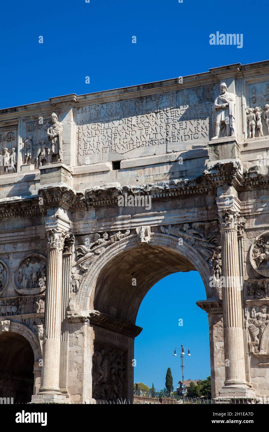 The Arch of Constantine a triumphal arch in Rome, situated between the ...