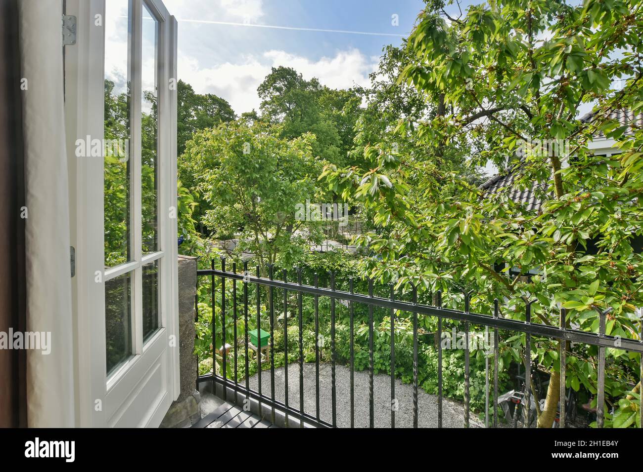 View of the beautiful balcony of the house Stock Photo - Alamy
