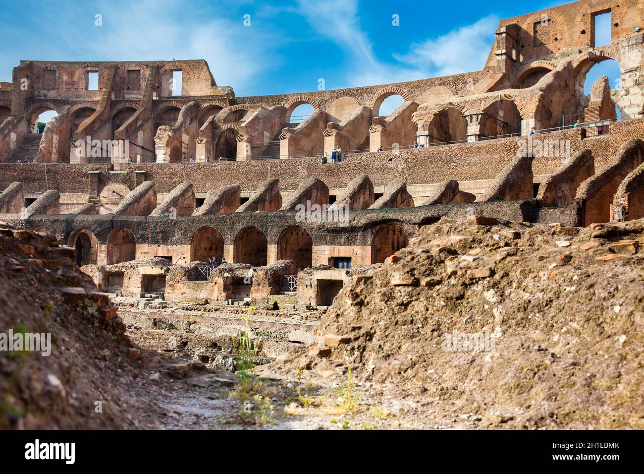 ROME, ITALY - APRIL, 2018: View of the seating areas and the hypogeum ...