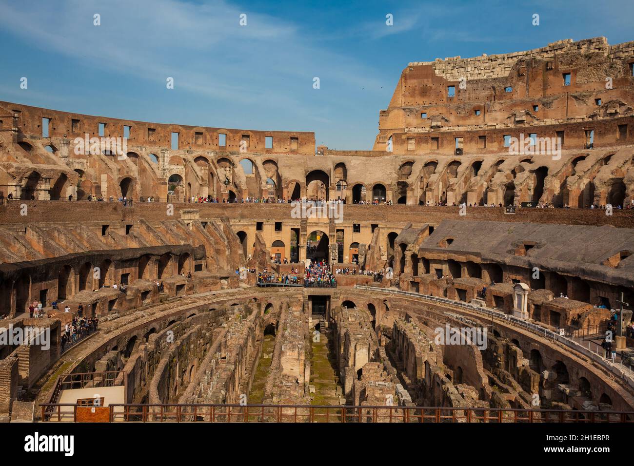 ROME, ITALY - APRIL, 2018: View of the seating areas and the hypogeum ...