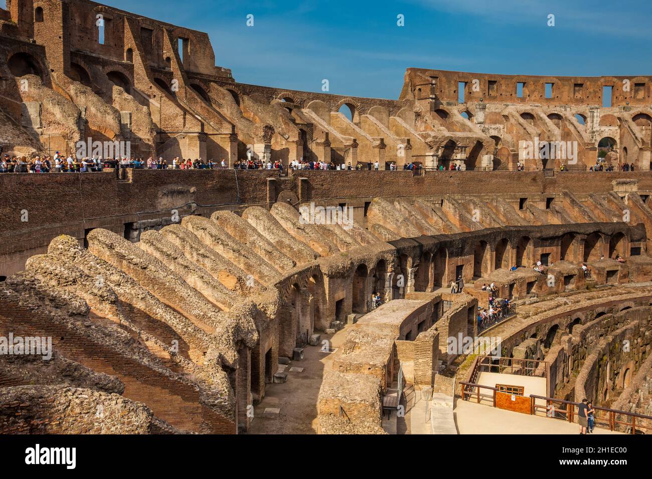 ROME, ITALY - APRIL, 2018: View of the seating areas and the hypogeum ...