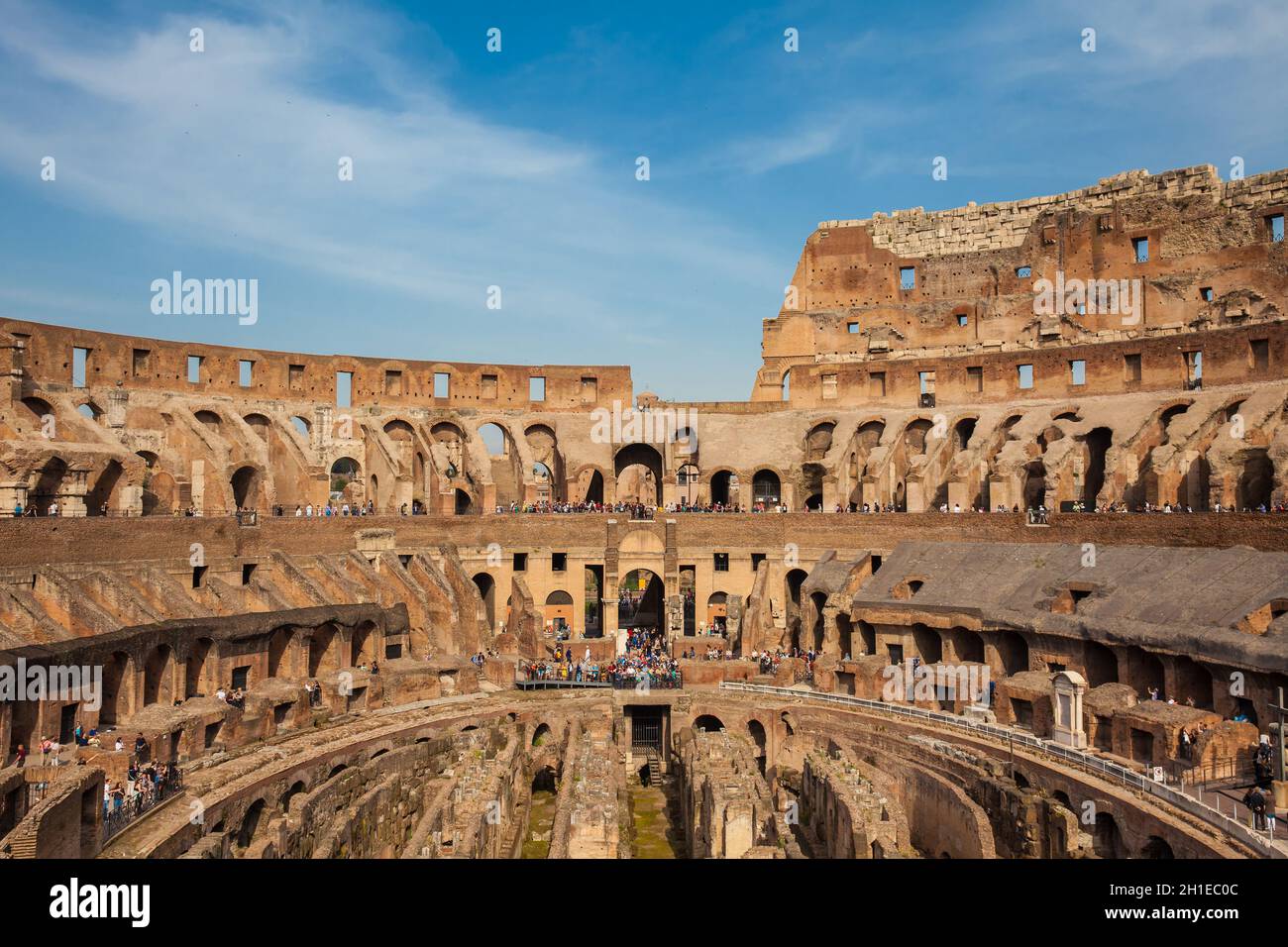 ROME, ITALY - APRIL, 2018: View of the seating areas and the hypogeum ...