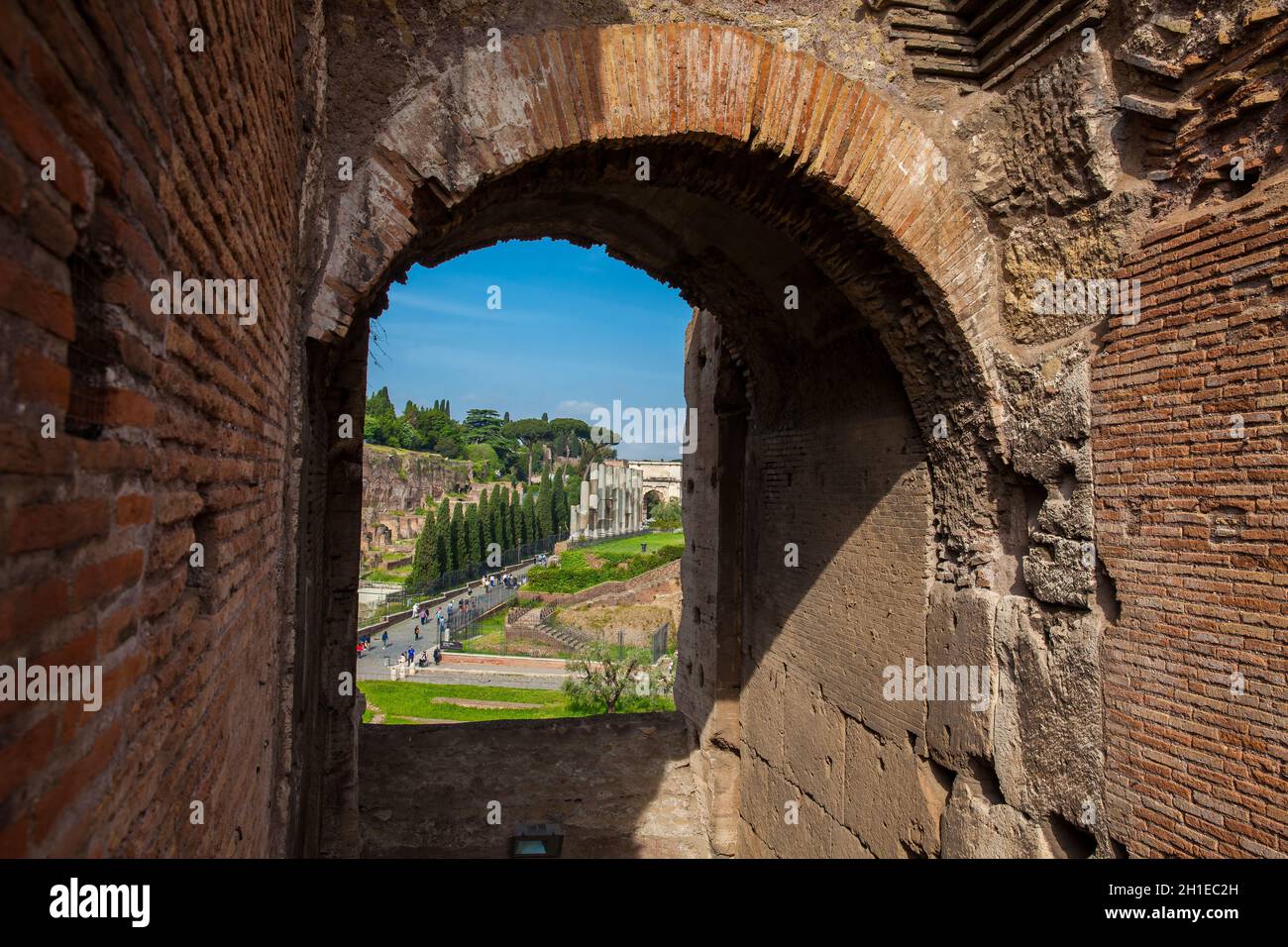 ROME, ITALY - APRIL, 2018: The Arch of Titus and the Via Sacra seen ...