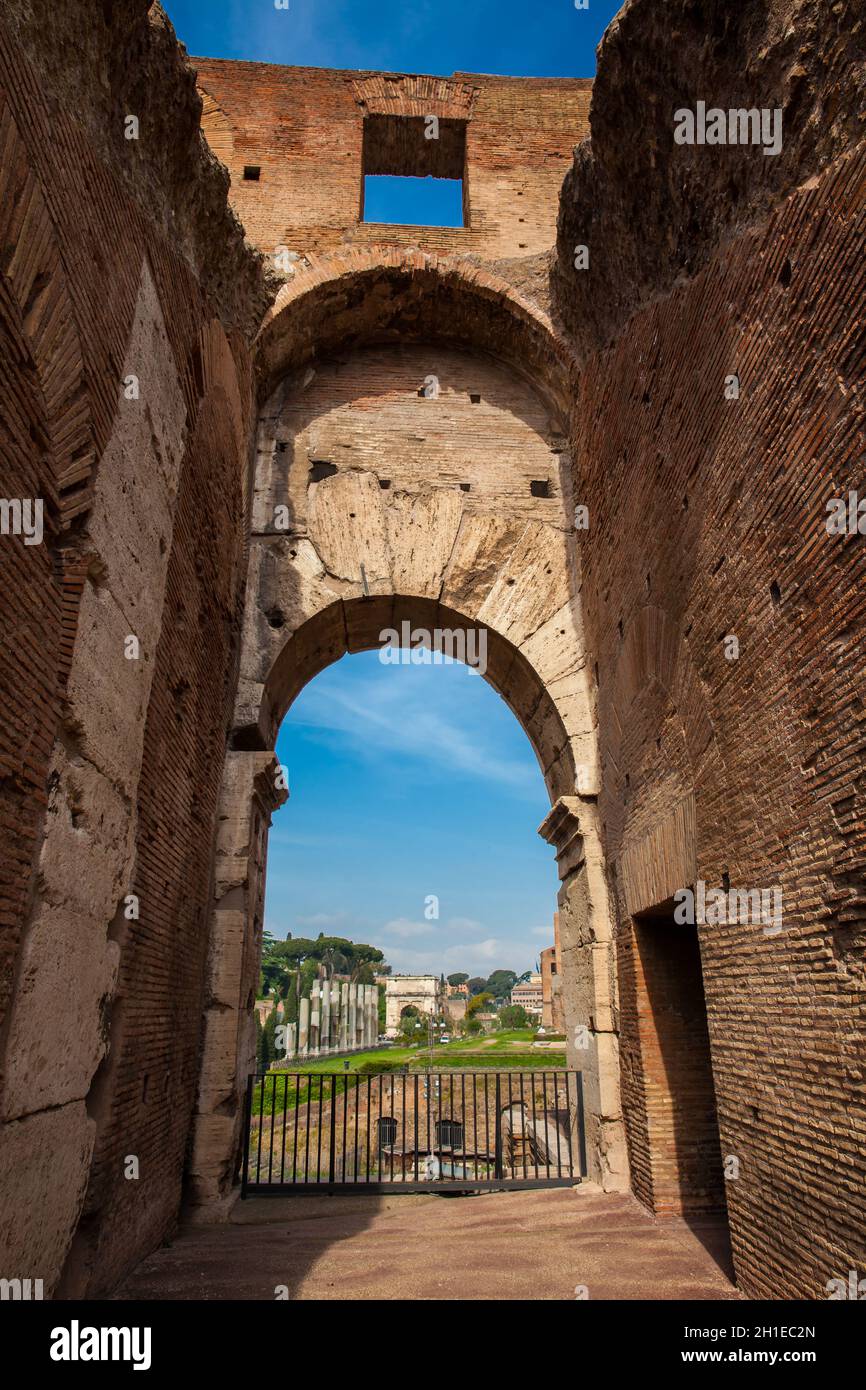 ROME, ITALY - APRIL, 2018: The Arch of Titus and the Via Sacra seen ...