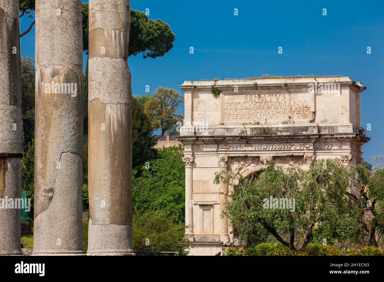 Ruins of the Temple of Venus and Roma located on the Velian Hill and ...