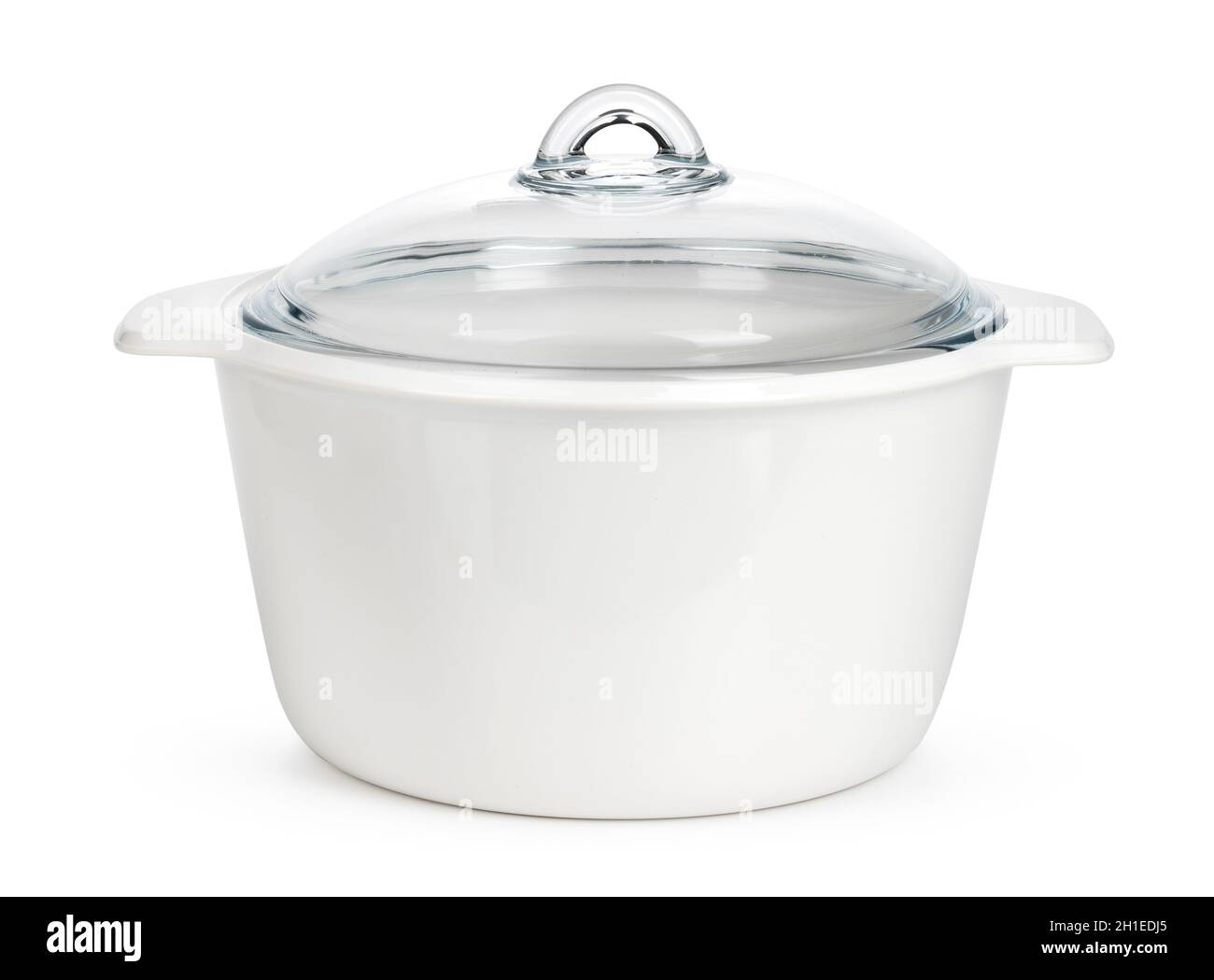 White ceramic cooking pot isolated on a white background Stock Photo ...