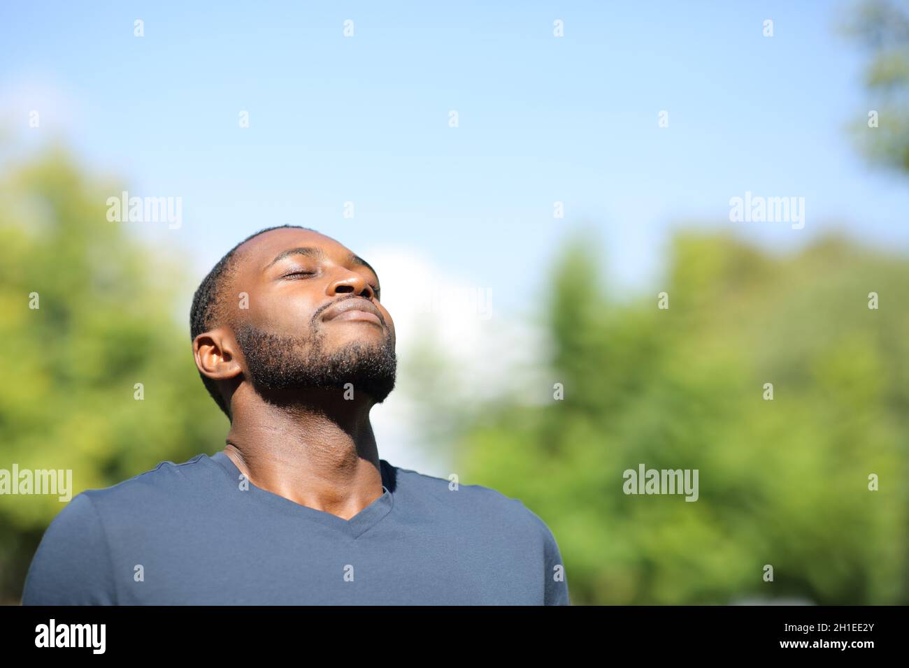 Man eyes closed breathing hi-res stock photography and images - Alamy