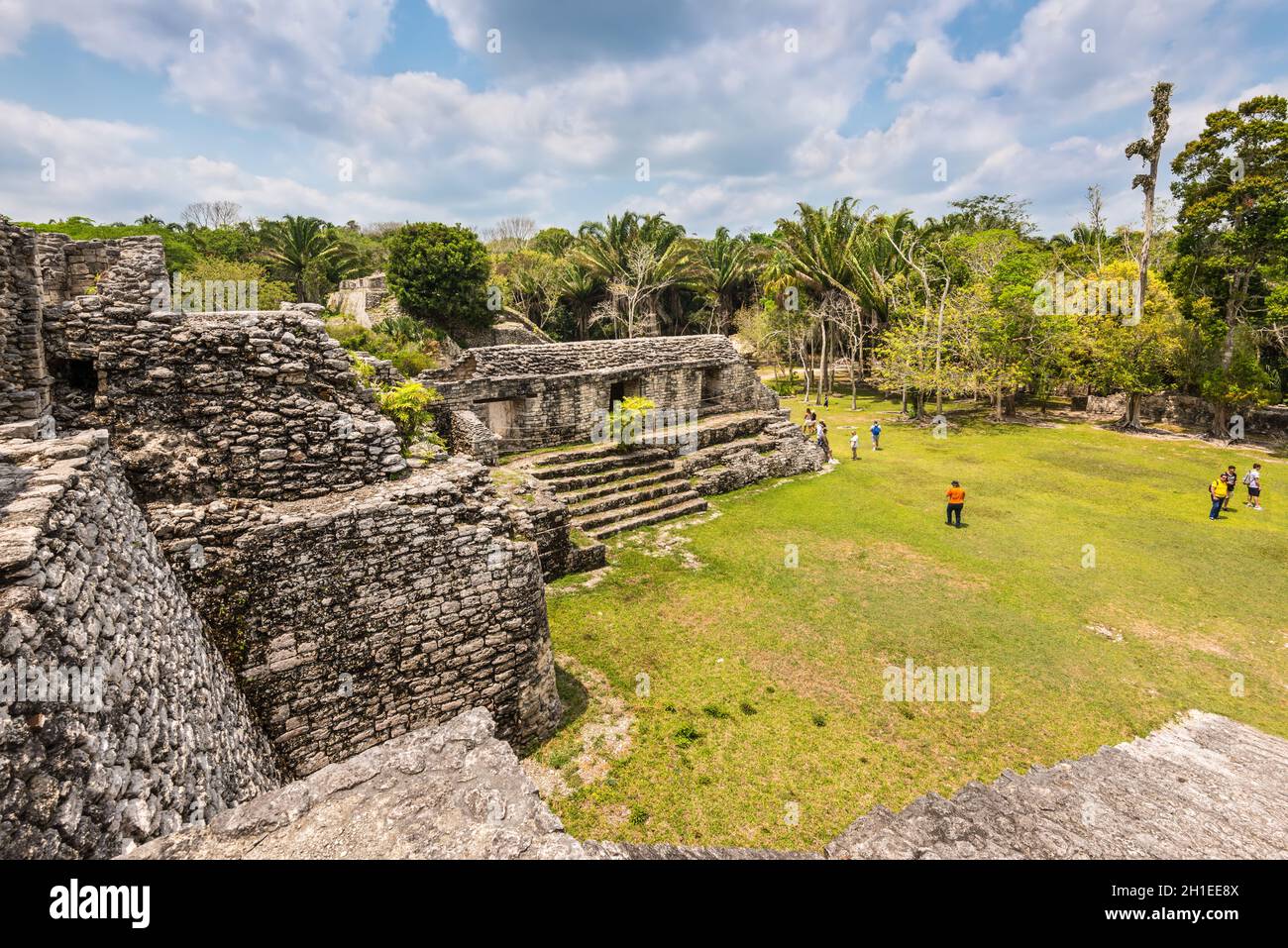 Kohunlich, Mexico - April 25, 2019: Ruins of the ancient Mayan city of ...