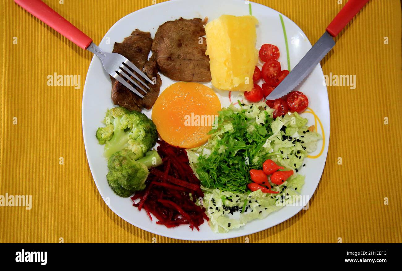 salvador, bahia / brazil - april 25, 2020: plate of healthy food is ...