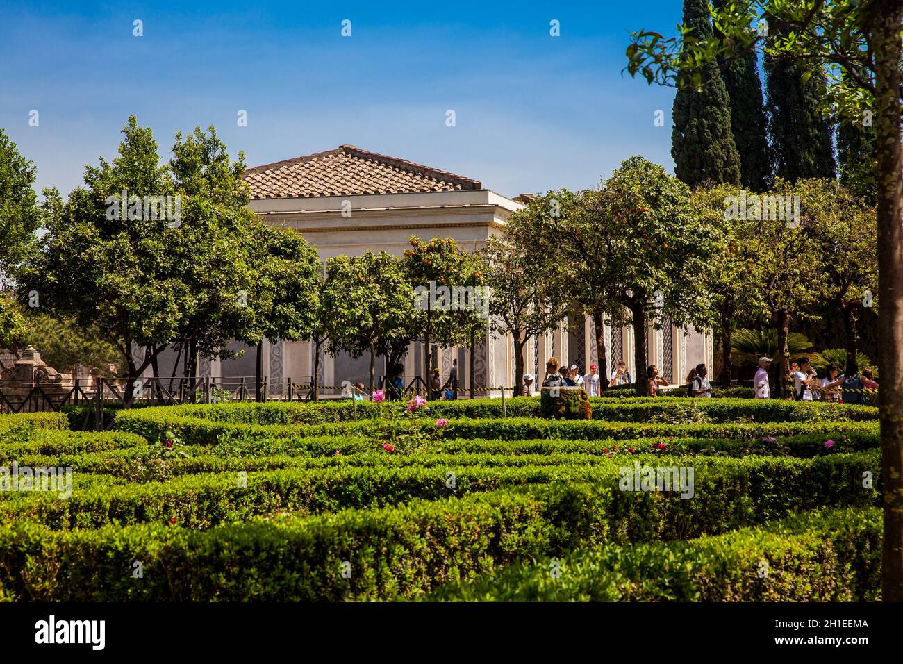 ROME, ITALY - APRIL, 2018: Tourists visiting the Renaissance Farnese ...
