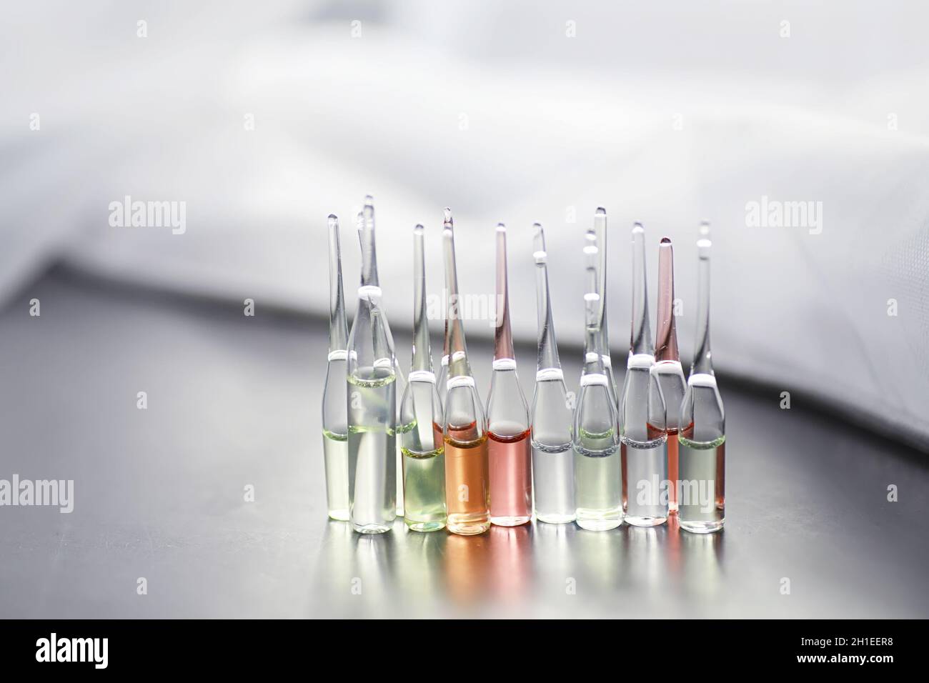 Test tubes with drugs and tests to test the victims and treat infected ...