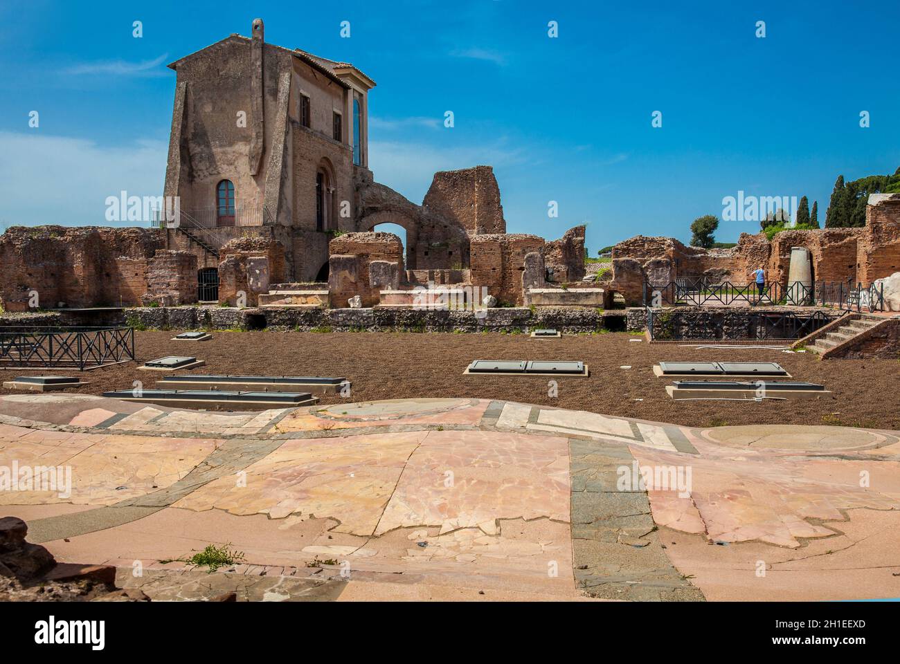 ROME, ITALY - APRIL, 2018: Ruins of a beautiful decorated floor at the ...