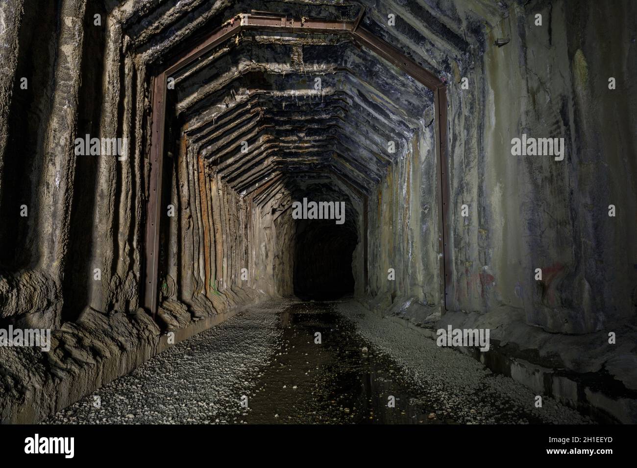 Donner Pass Summit train tunnel built for the transcontinental railroad ...