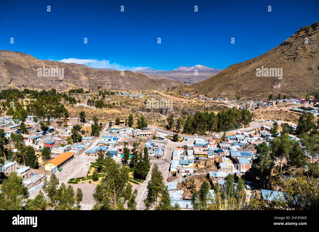Cityscape of Chivay town in Peru Stock Photo - Alamy