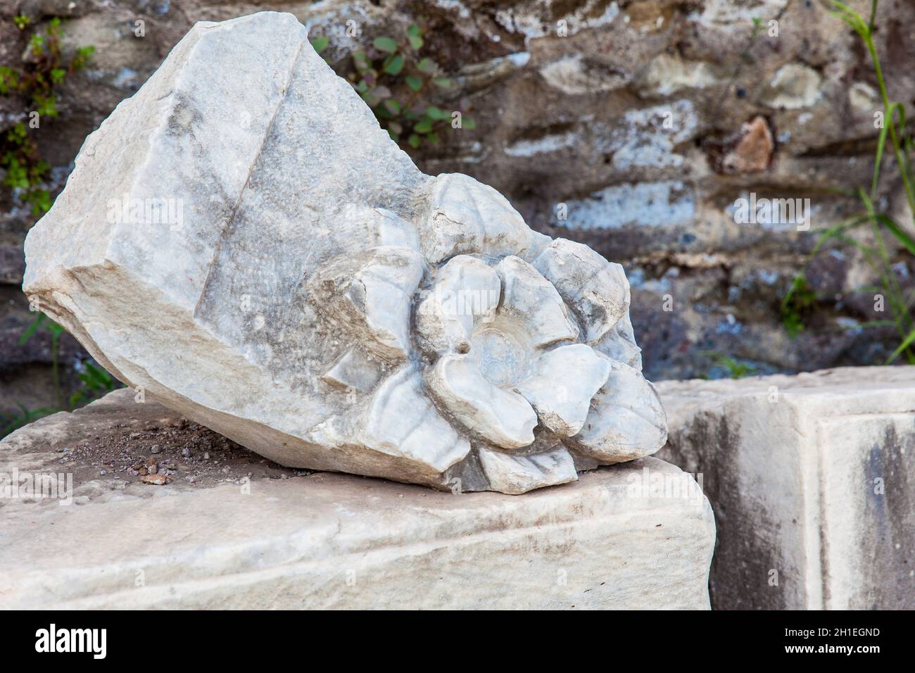 Detail of the beautiful stone carvings which decorated the ancient ...