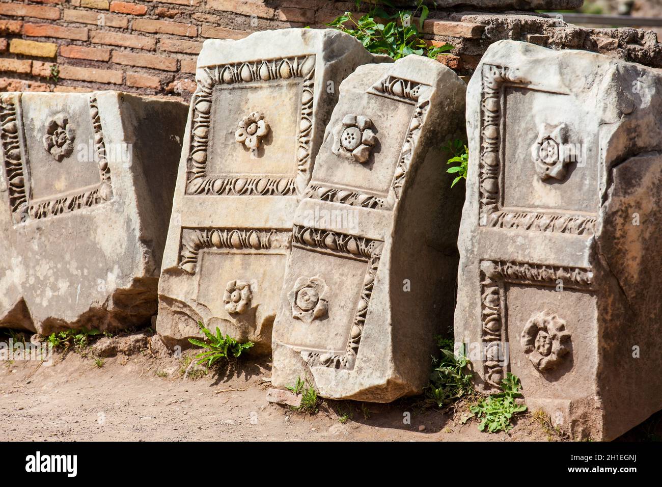 Detail of the beautiful stone carvings which decorated the ancient ...