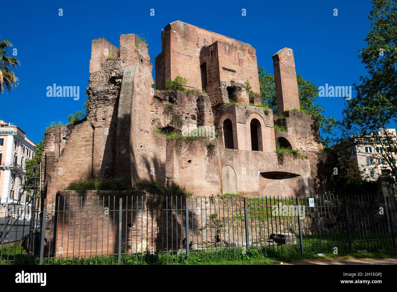 Ruins of an antique monumental fountain called Trofei di Mario built in ...