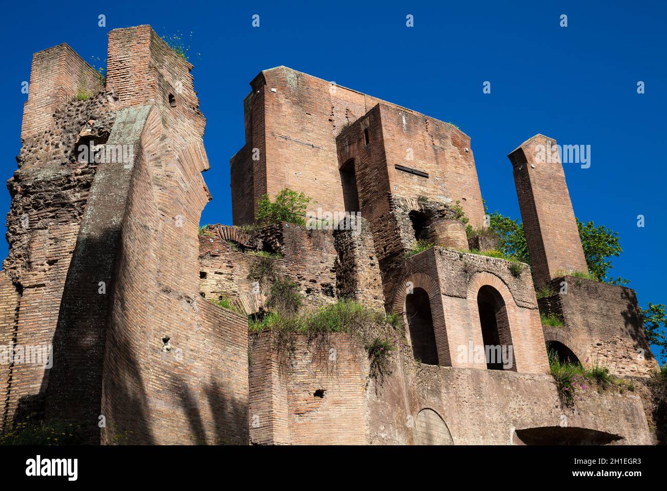 Ruins of an antique monumental fountain called Trofei di Mario built in ...