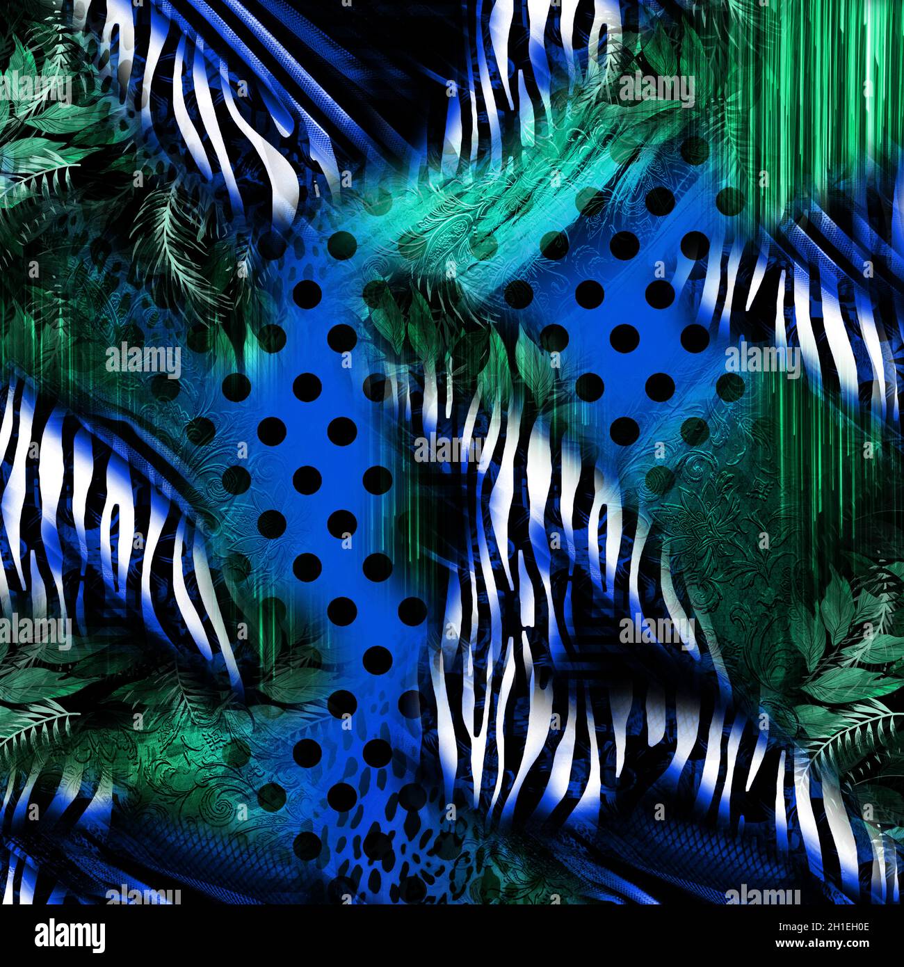 mixed print patterns, chained leopard pattern Stock Photo - Alamy