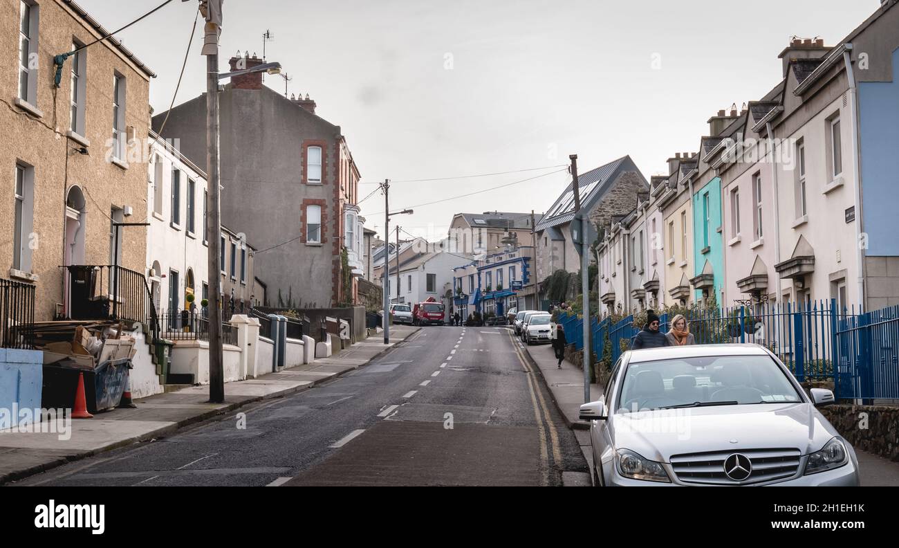 Howth, Ireland - February 15, 2019: Typical architecture of town center ...