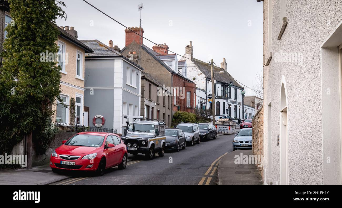 Howth, Ireland - February 15, 2019: Typical architecture of town center ...